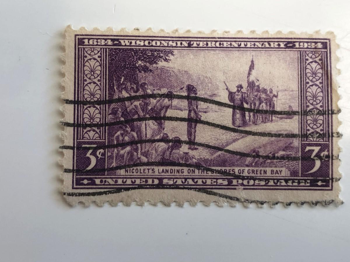 1934 3c Wisconsin Tercentenary Stamp | EstateSales.org