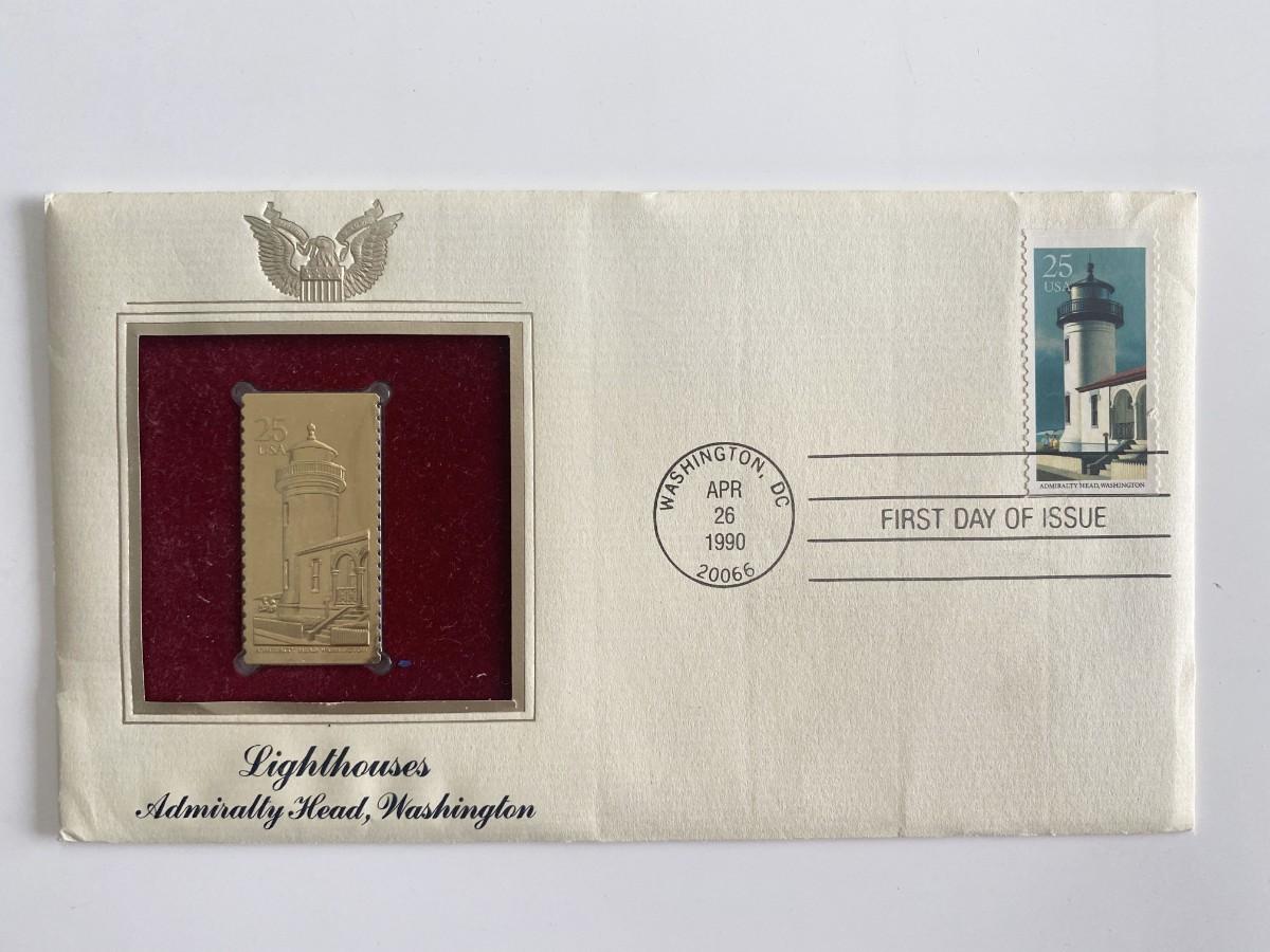 Lighthouses Admiralty Head, Washington Gold Stamp Replica First Day ...