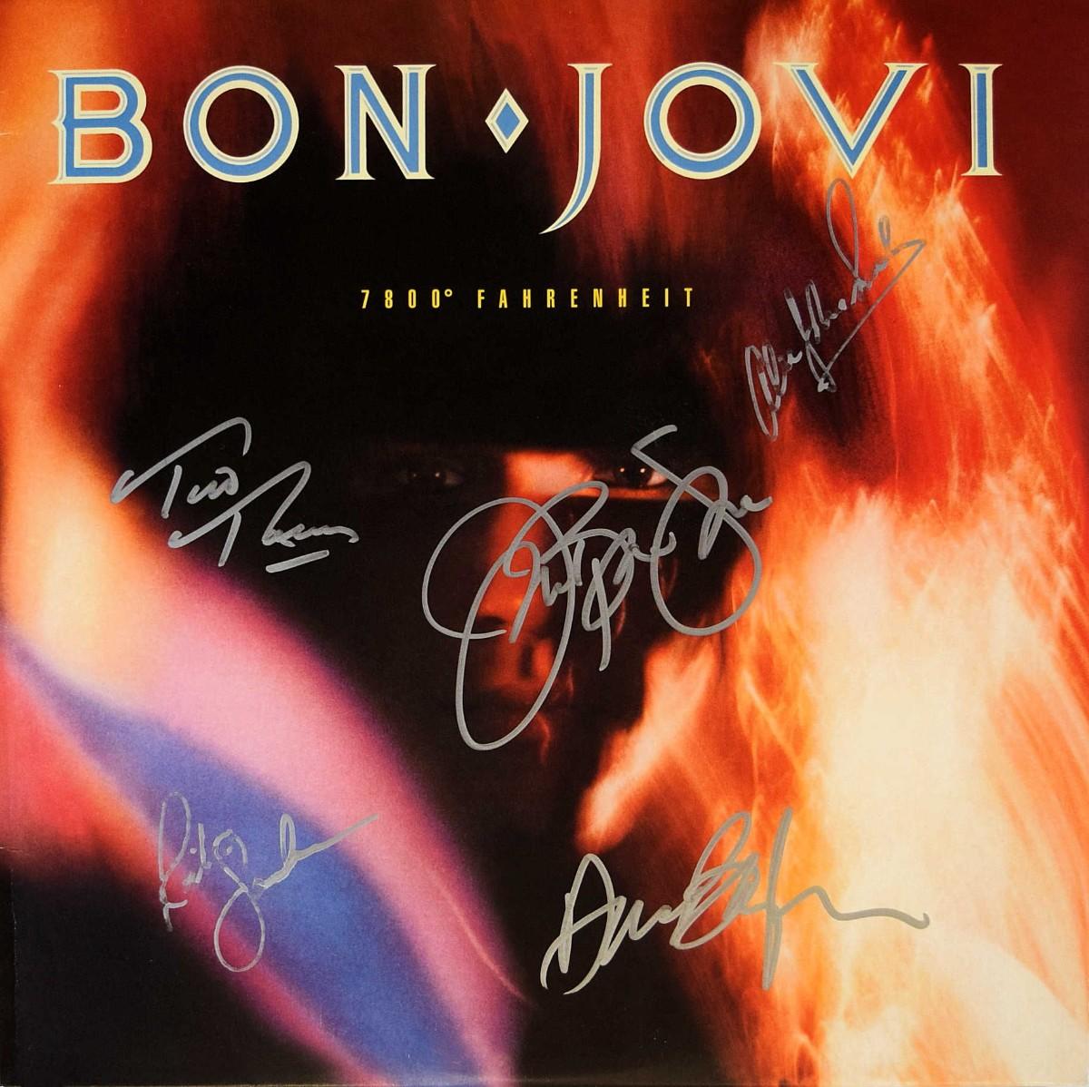 Bon Jovi signed 7800 Fahrenheit album | EstateSales.org