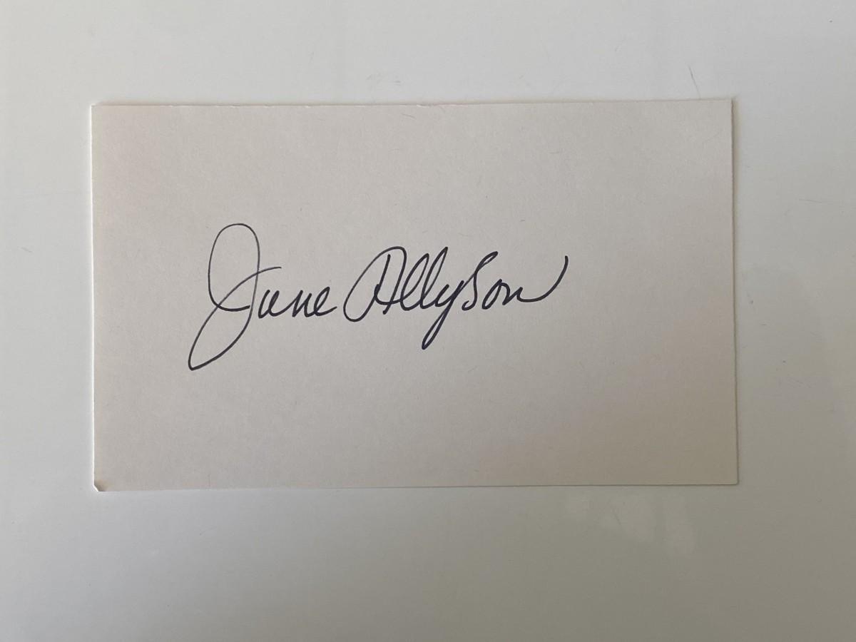 June Allyson original signature | EstateSales.org