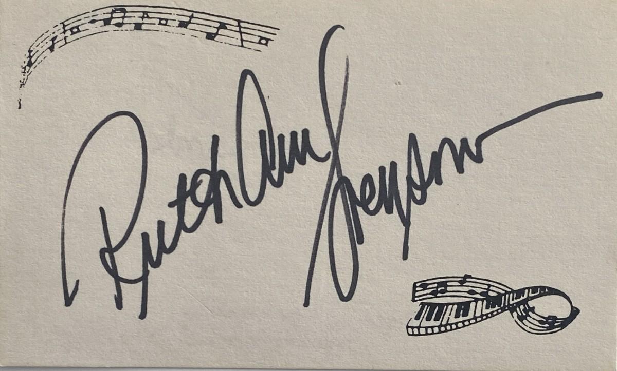 Opera singer Ruth Ann Swenson original signature | EstateSales.org