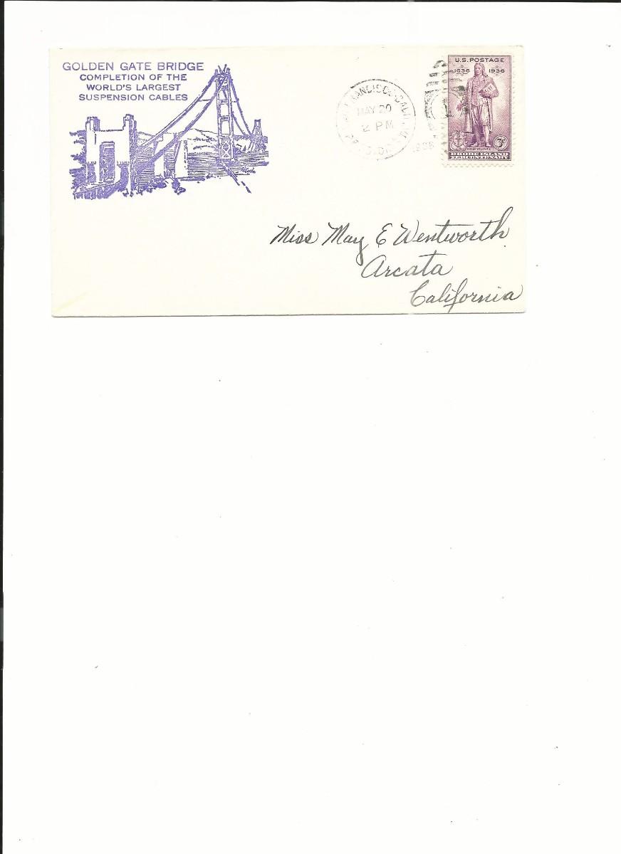 Golden Gate Bridge - First Day Cover - San Francisco - 1936 ...
