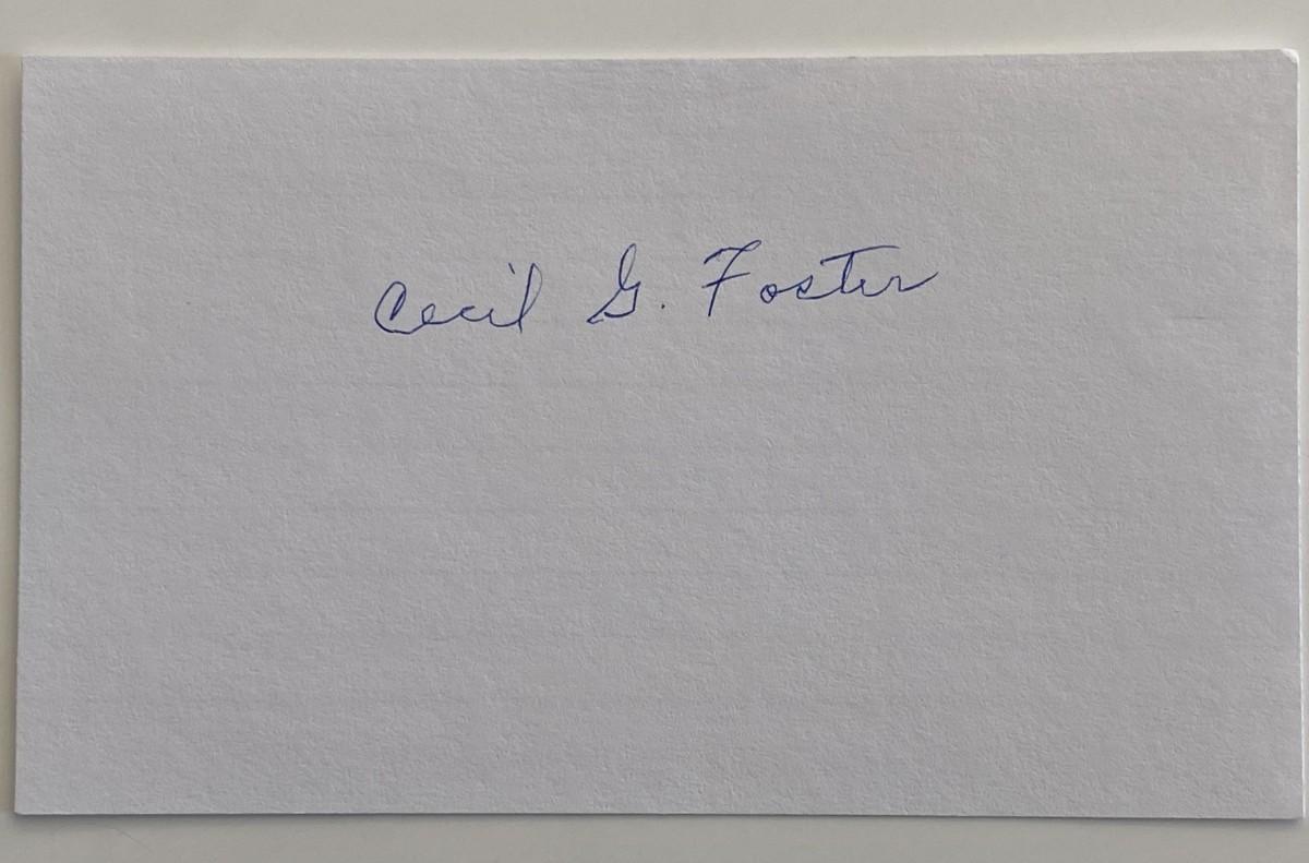 Lt. Col Cecil G. Foster original signature | EstateSales.org