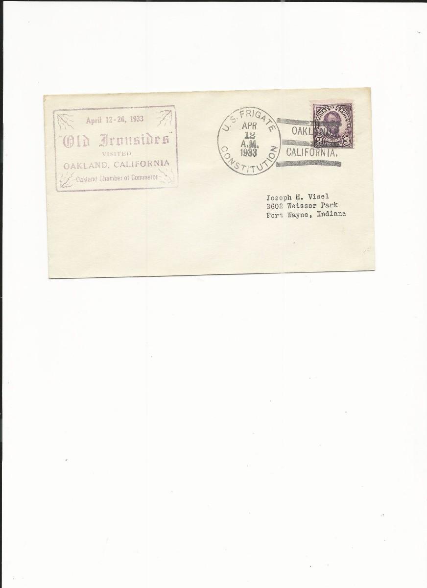 U.S. Frigate Constitution - First Day Cover - Oakland - 1933 ...