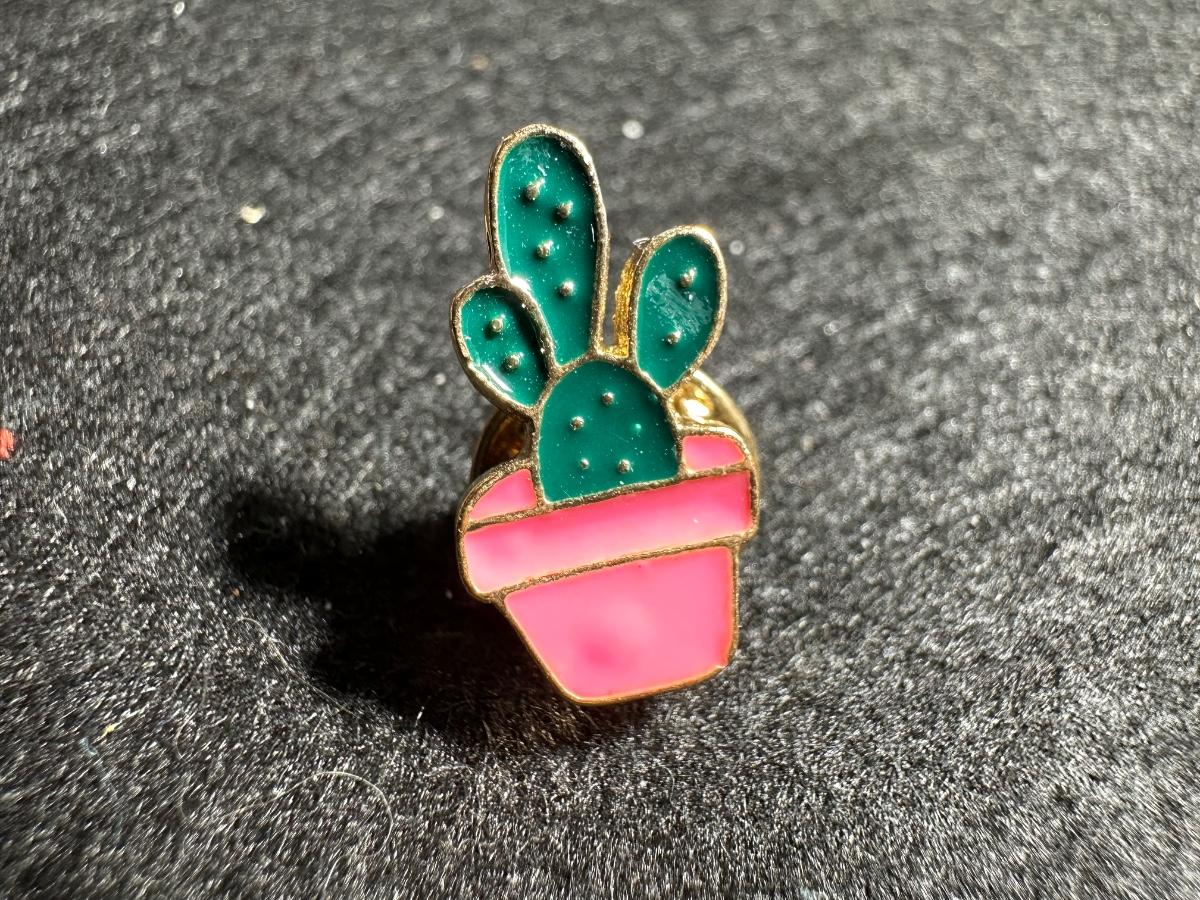 Adorable vintage cactus pot pin | EstateSales.org