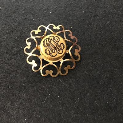 Vintage Monogram Pin | EstateSales.org
