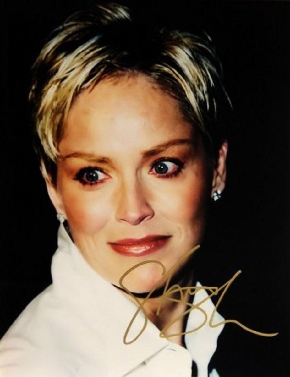 Sharon Stone signed portrait photo | EstateSales.org