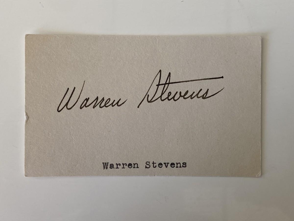 Warren Stevens original signature | EstateSales.org