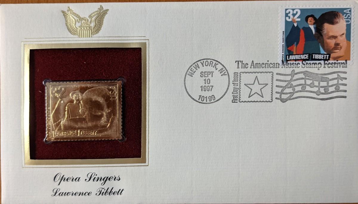 Opera Singers Lawrence Tibbett Gold Stamp Replica First Day Cover ...