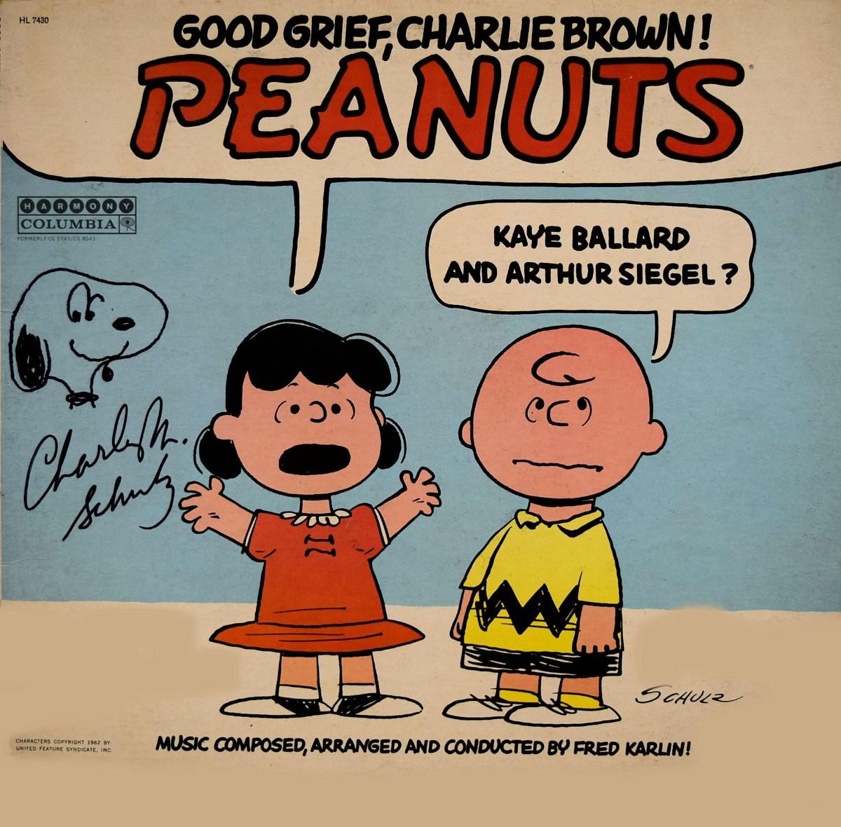 Peanuts Good Grief, Charlie Brown! signed soundtrack album ...