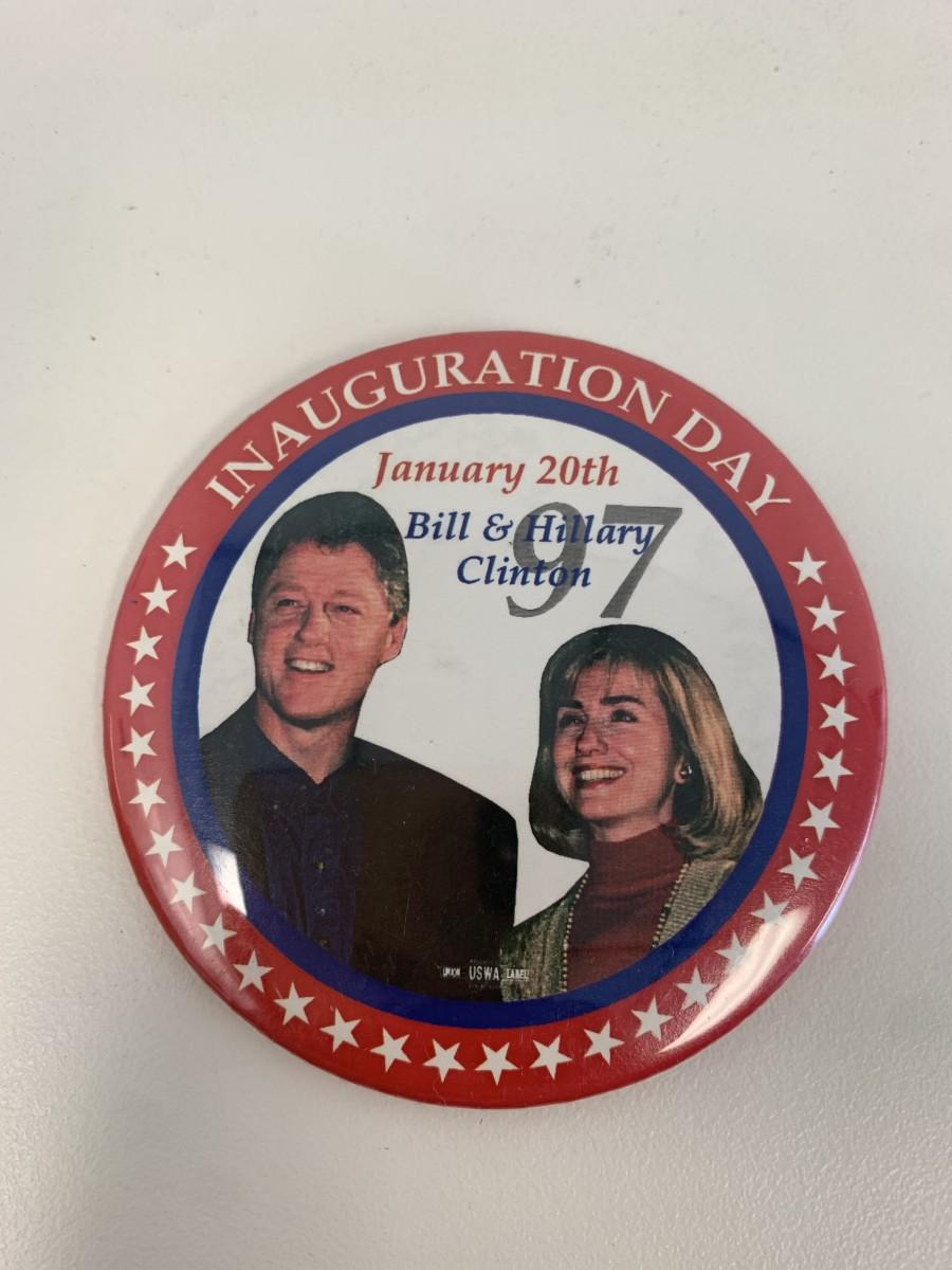 Inauguration day January 20th 1997 Bill and Hillary Clinton pin ...