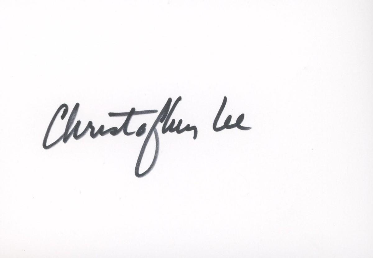 Christopher Lee signature cut. GFA Authenticated | EstateSales.org