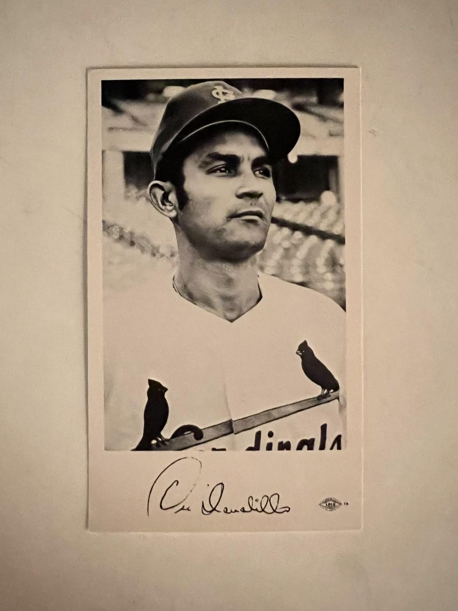 Vic Davalillo facsimile signed photo. 3x5 inches | EstateSales.org