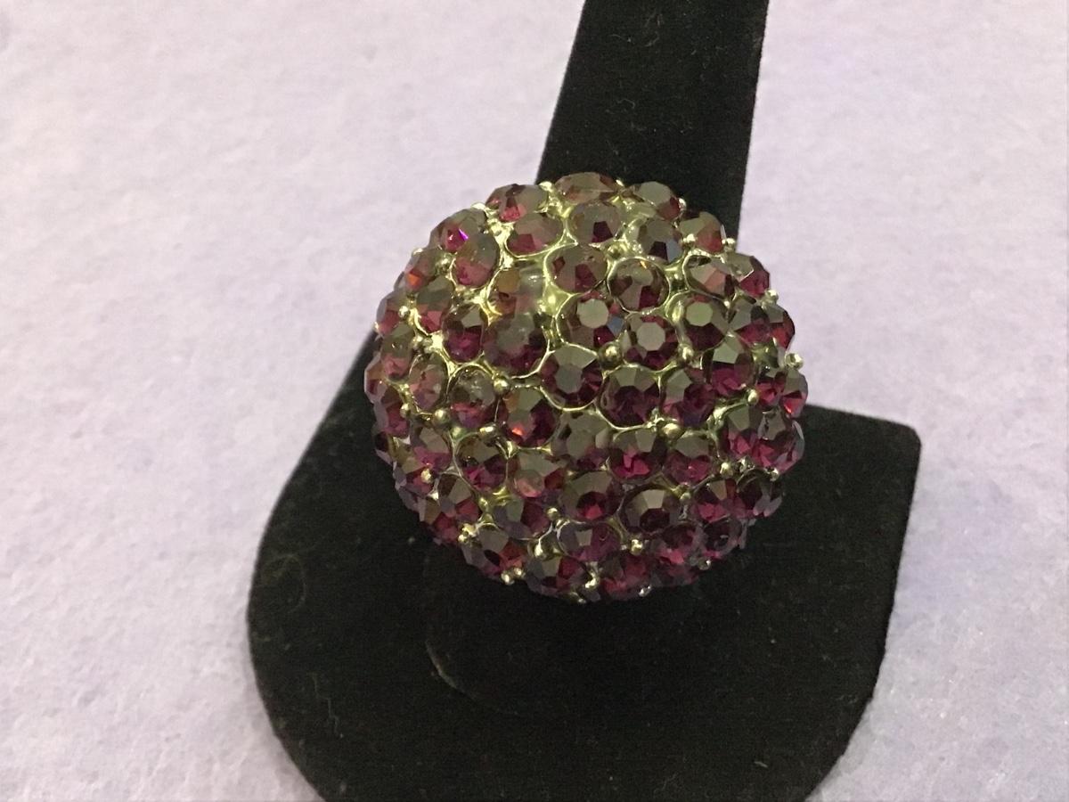 Chunky Rhinestone Statement Ring | EstateSales.org