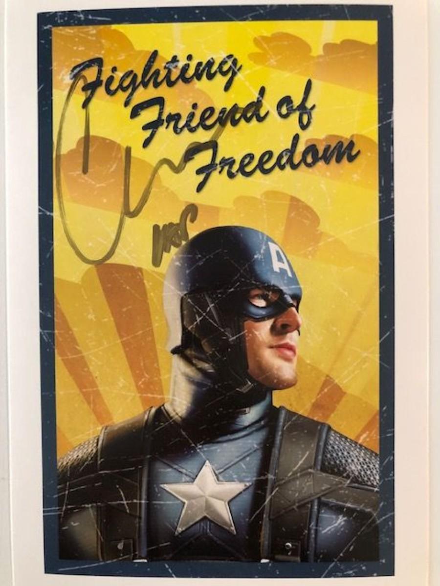 Captain America Marvel signed postcard | EstateSales.org