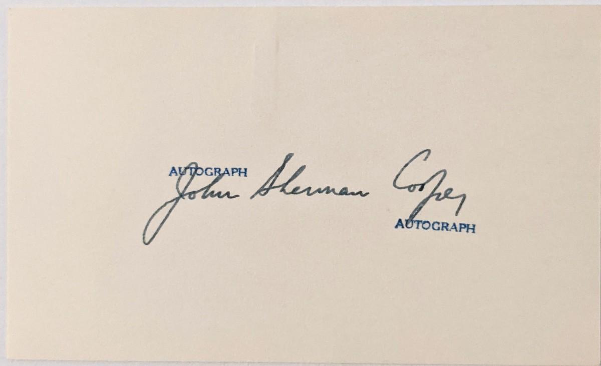 Kentucky Senator John Sherman Cooper autograph | EstateSales.org