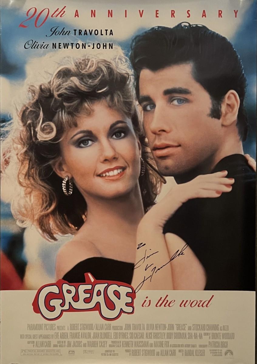 John Travolta signed 1998 Grease 20th Anniversary movie poster ...