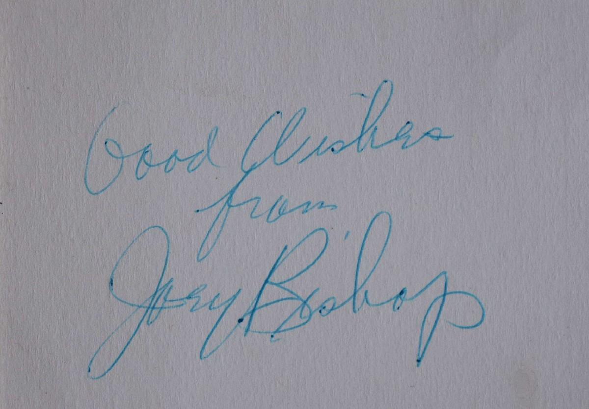 Joey Bishop signature slip | EstateSales.org
