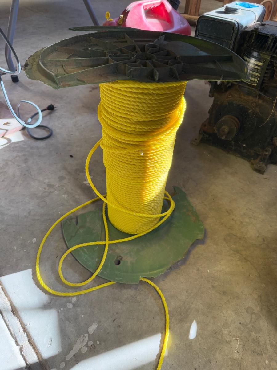 Yellow Polypropylene Rope - Unknown Length on broken spool ...