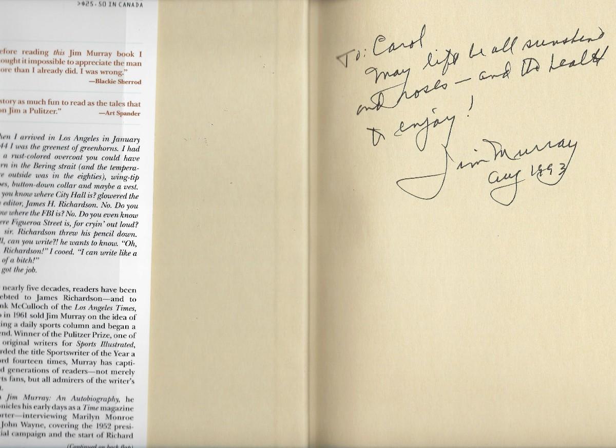 Jim Murray signed autobiography | EstateSales.org