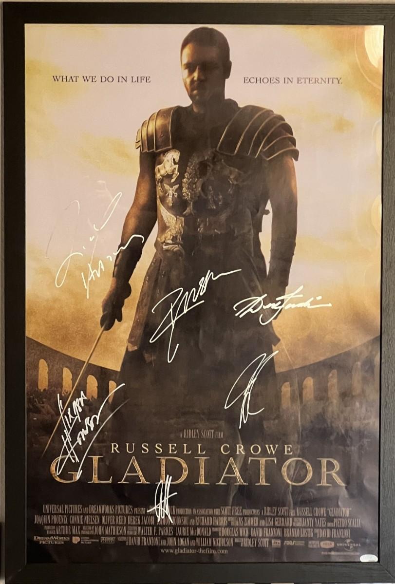 Gladiator cast signed movie poster | EstateSales.org