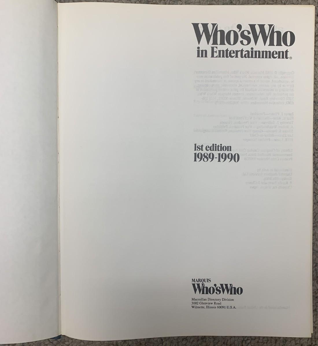Who's Who in Entertainment first edition book | EstateSales.org