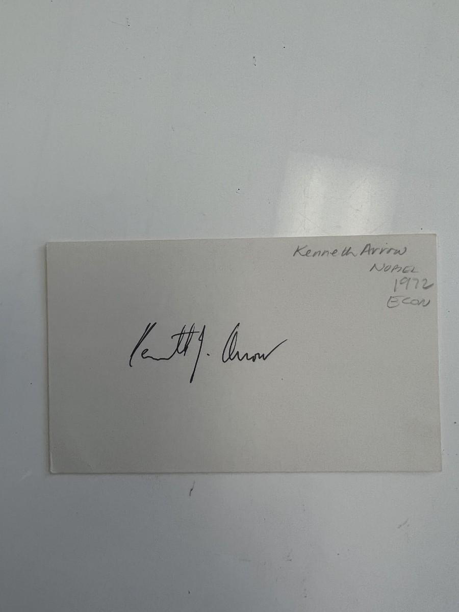 Economist and author Kenneth Arrow original signature | EstateSales.org