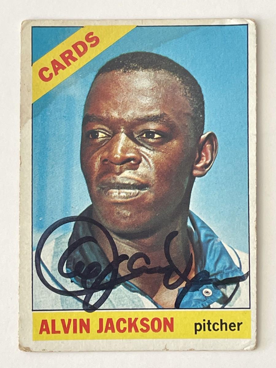 St. Louis Cardinals Alvin Jackson signed 1966 Topps #206 trading card ...