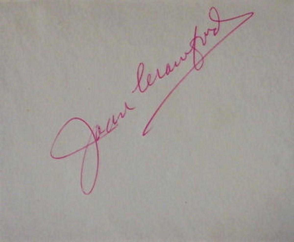 Joan Crawford signature slip | EstateSales.org