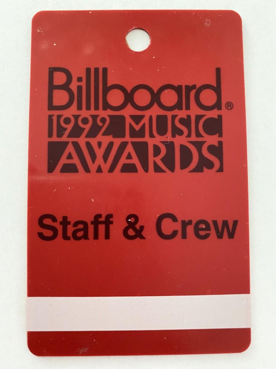 Billboard 1992 Music Awards Staff & Crew Pass | EstateSales.org