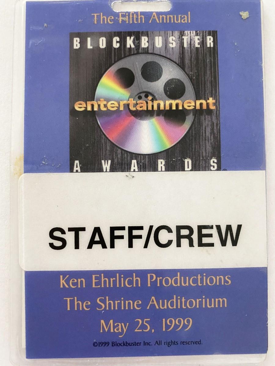 5th Annual Blockbuster Entertainment Awards Staff/Crew Pass ...
