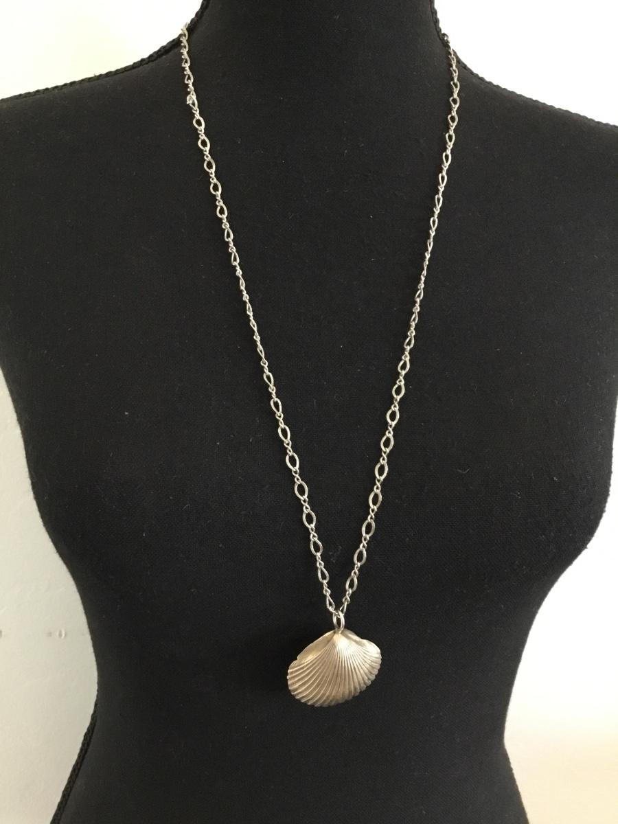 Beautiful vintage Doskow silver sea shell pendant and 925 silver chain ...