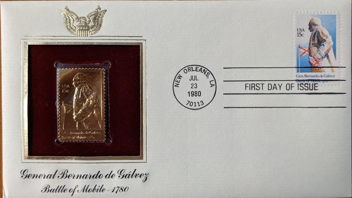 General Bernardo de Galvez Battle Of Mobile 1780 Gold Stamp Replica ...
