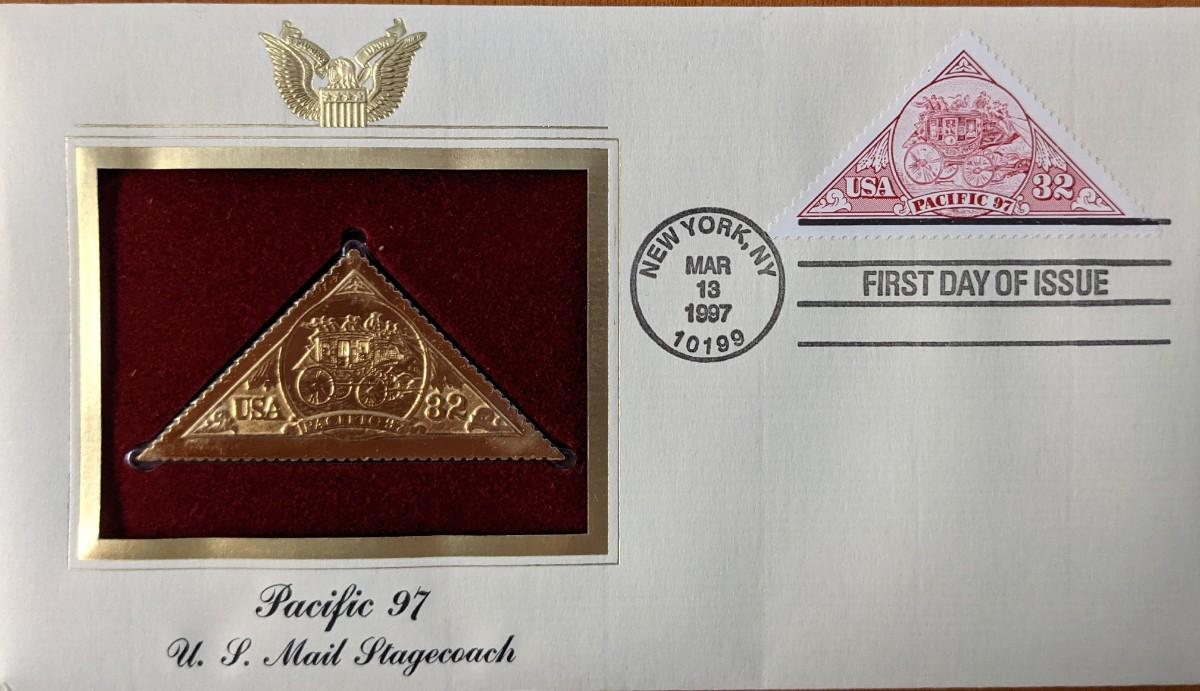 Pacific 97 US Mail Stagecoach Gold Stamp Replica First Day Cover ...
