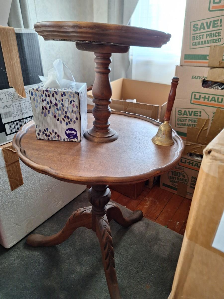 2 Tiered Pie Crust Table | EstateSales.org