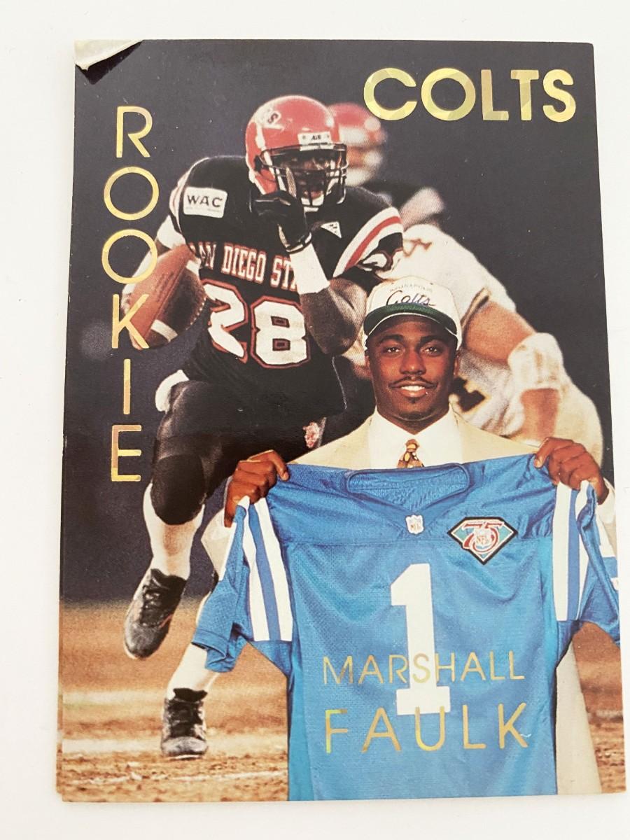 Marshall Faulk Colts Rookie Football Card | EstateSales.org