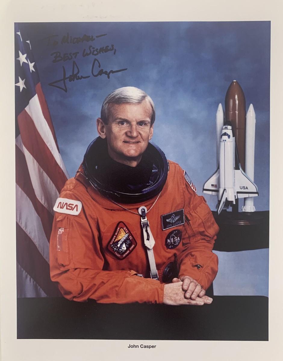 Astronaut John Casper signed official NASA photo | EstateSales.org