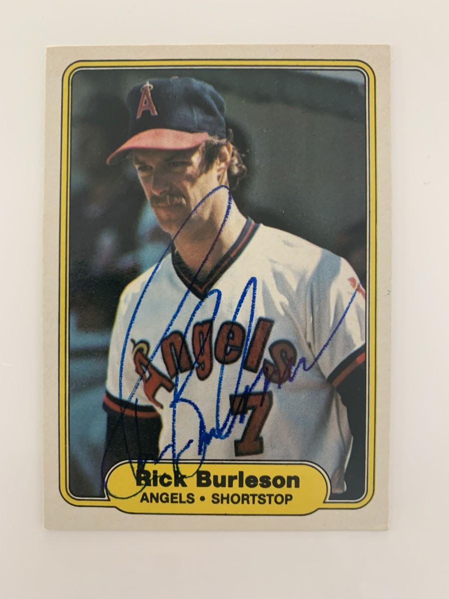 Rick Burleson signed baseball card | EstateSales.org