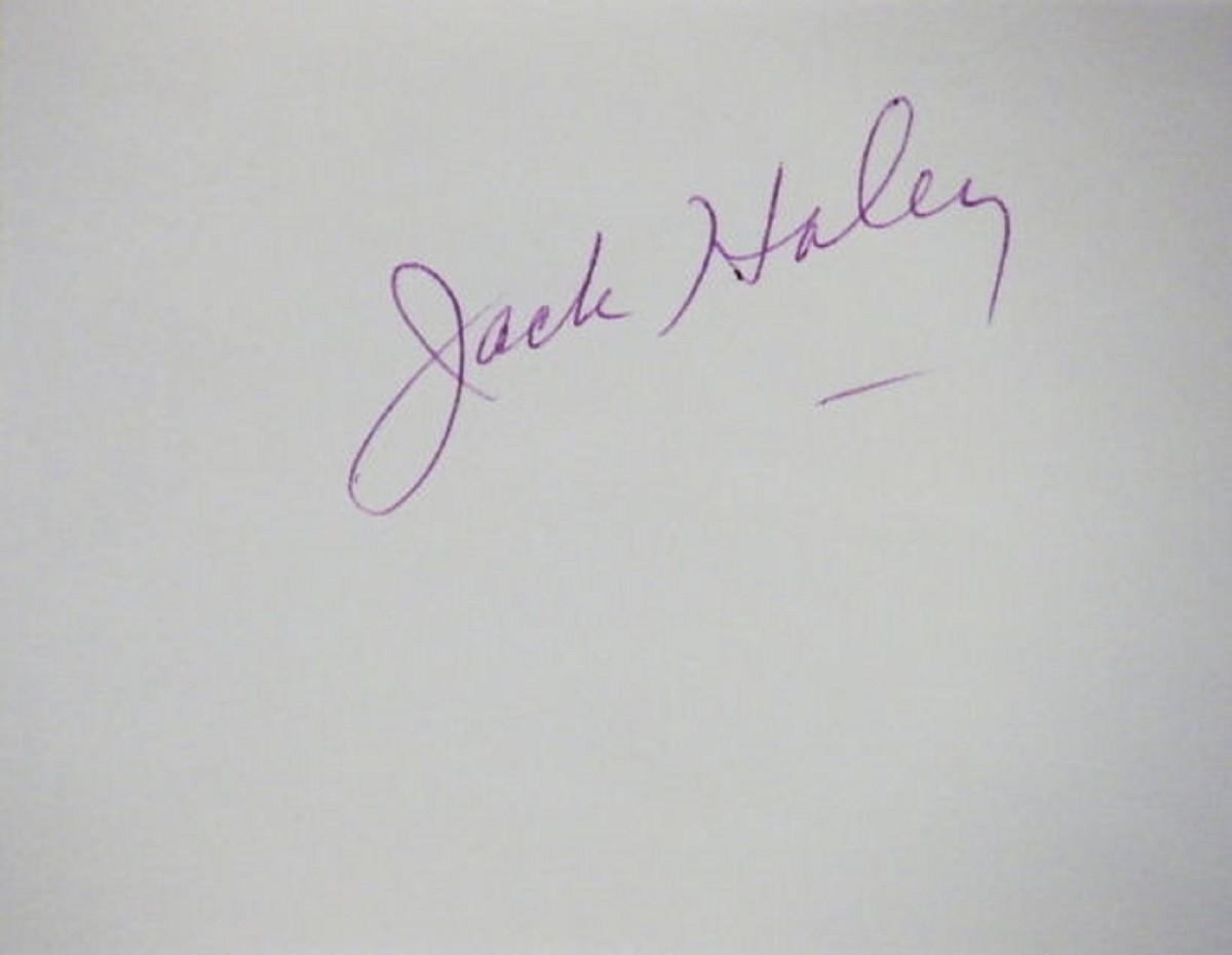 Wizard of Oz Jack Haley signature slip | EstateSales.org