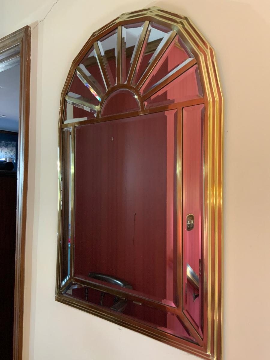 Hanging Beveled Gold Mirror 24 x 35 | EstateSales.org