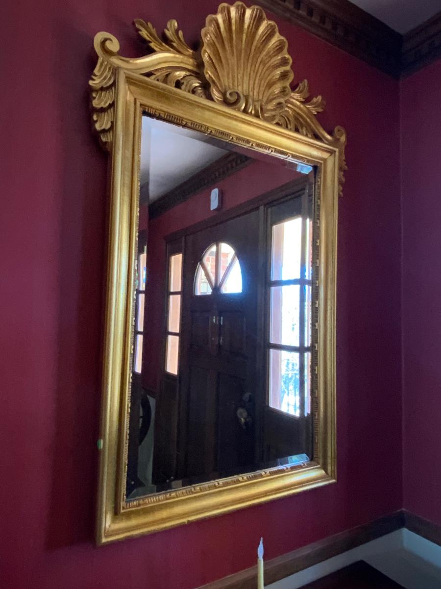 Ethan Allen Hollywood Regency Italian Giltwood Shell Motif Mirror ...