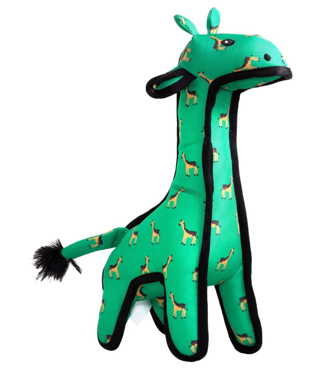 The Worthy Dog Geoffrey Giraffe Patterned Chew Toy Green, Fun Fetch ...