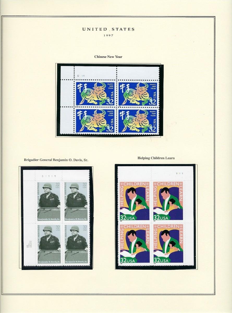 1996 US stamp collector sheet featuring Chinese New Year, Brigadier ...