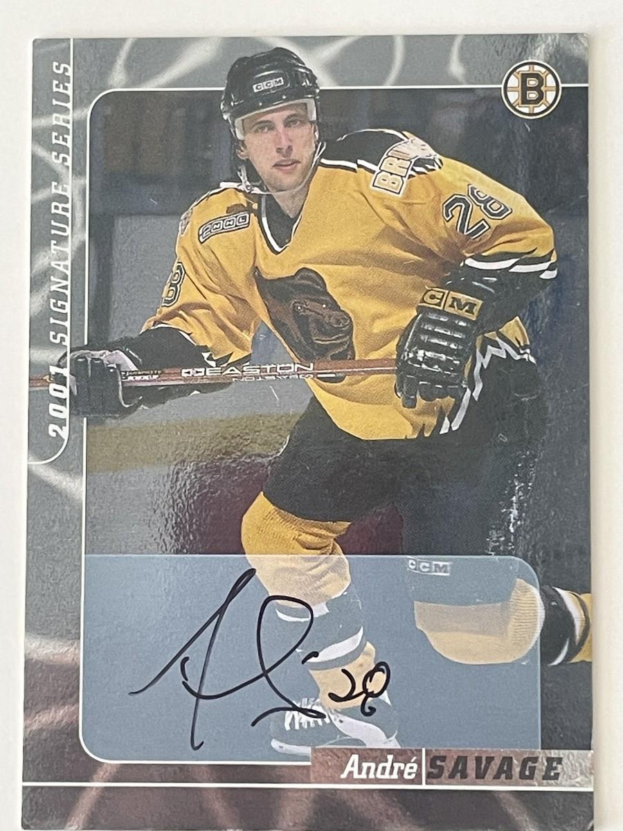 Boston Bruins Andre Savage 2000 In the Game #44 signed trading card ...