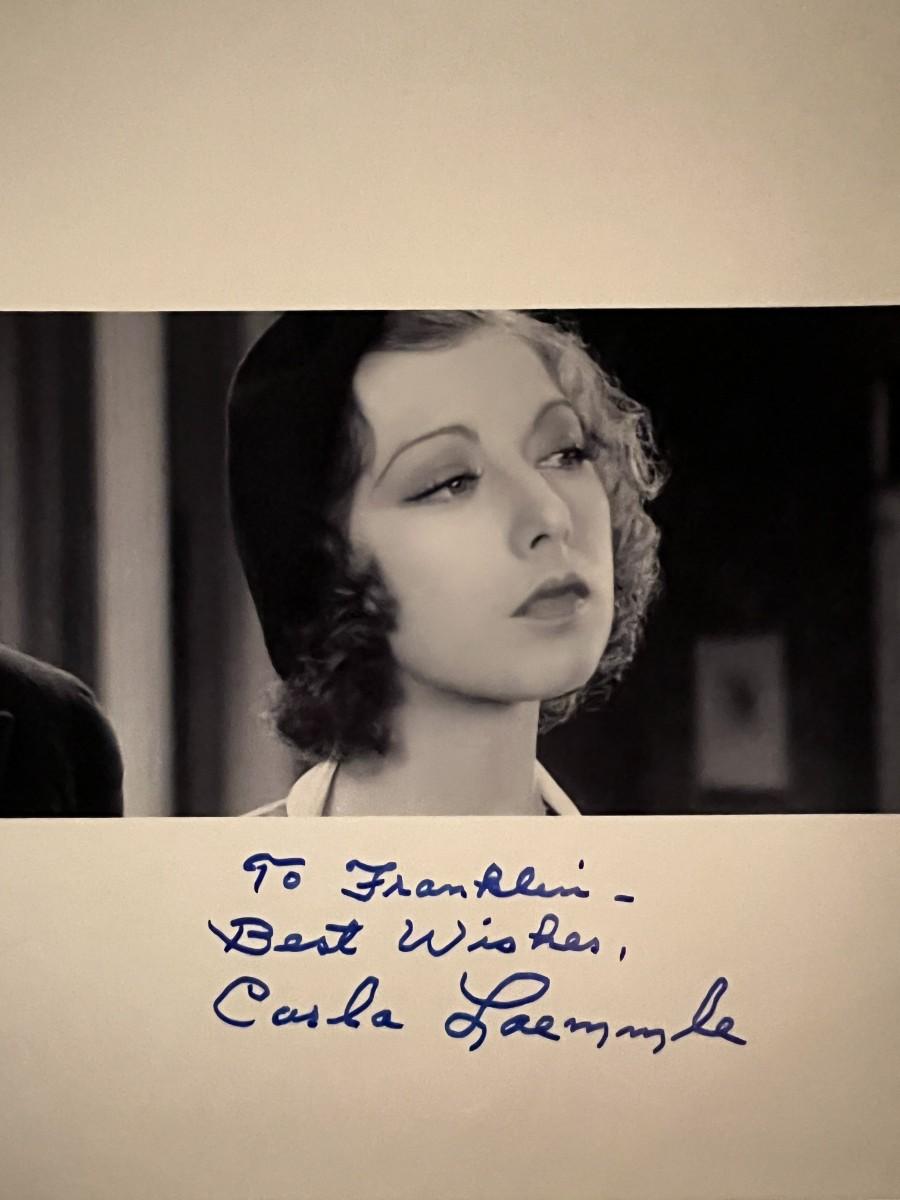 Carla Laemmle signed photo | EstateSales.org