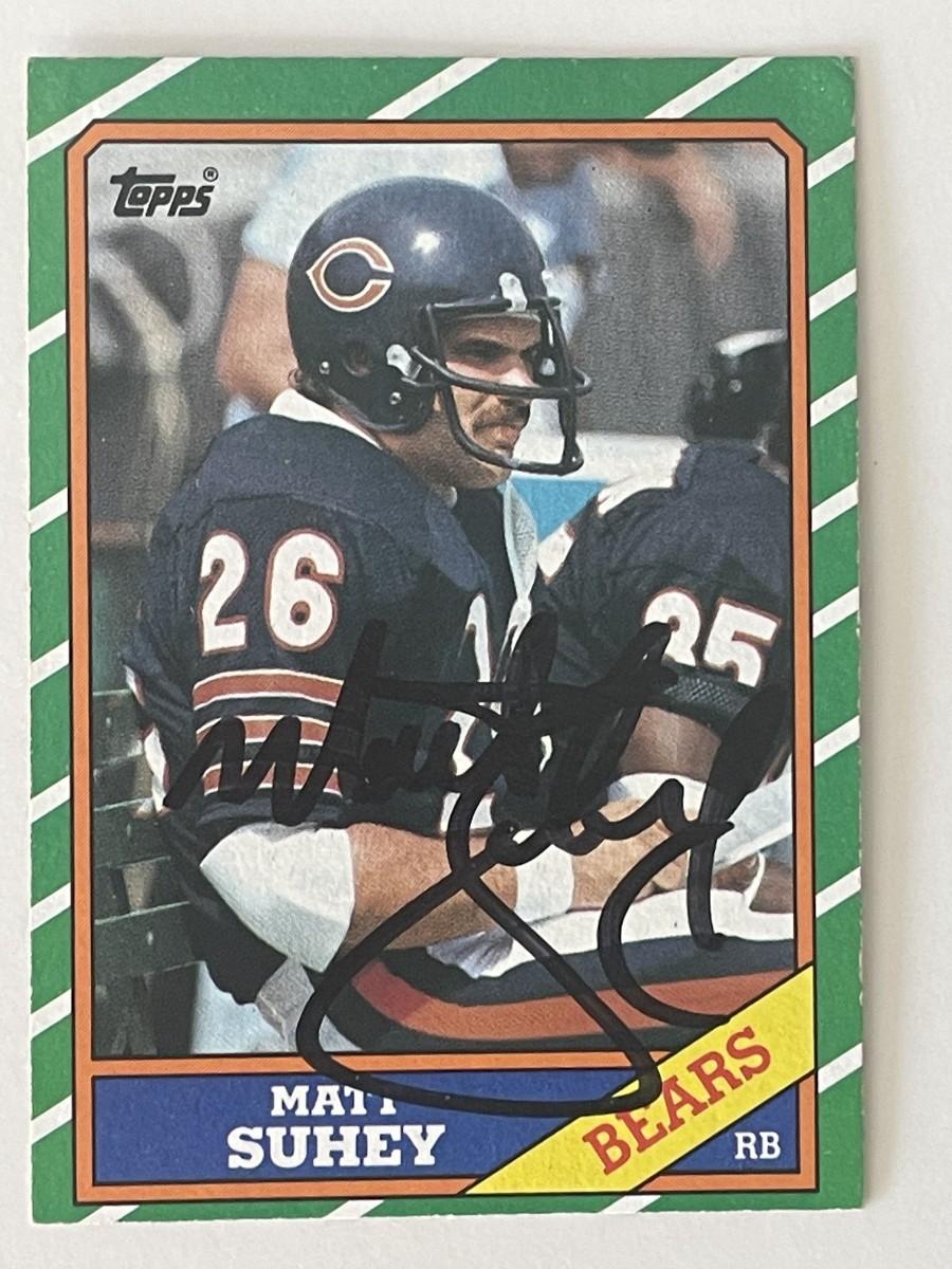 Chicago Bears Matt Suhey signed 1986 Topps #12 trading card ...