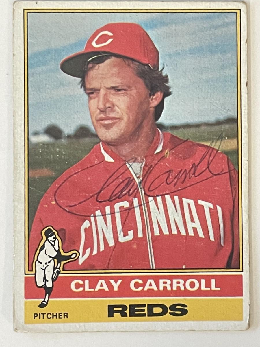 Cincinnati Reds Clay Carroll 1976 Topps #211 signed trading card ...