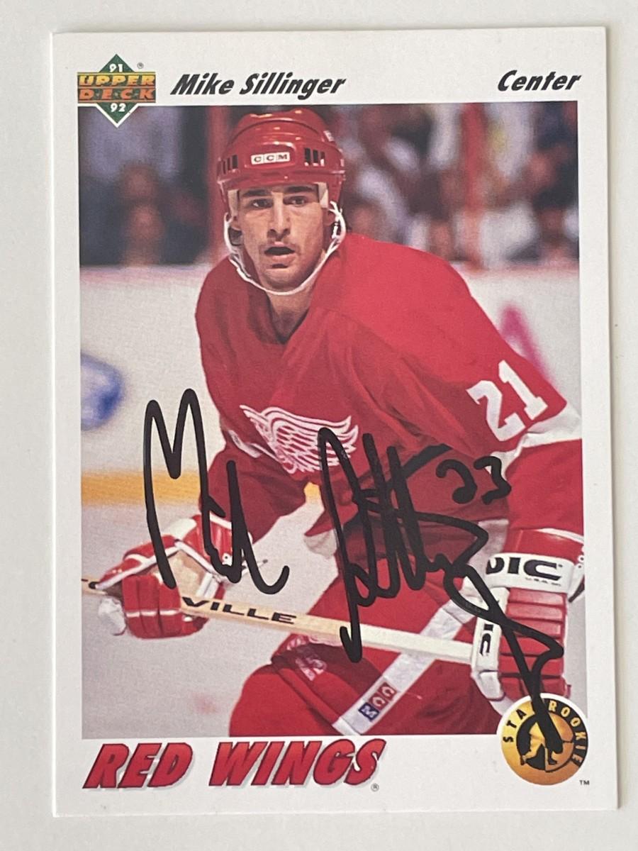 Detroit Red Wings Mike Sillinger 91-92 Upper Deck #457 signed trading ...