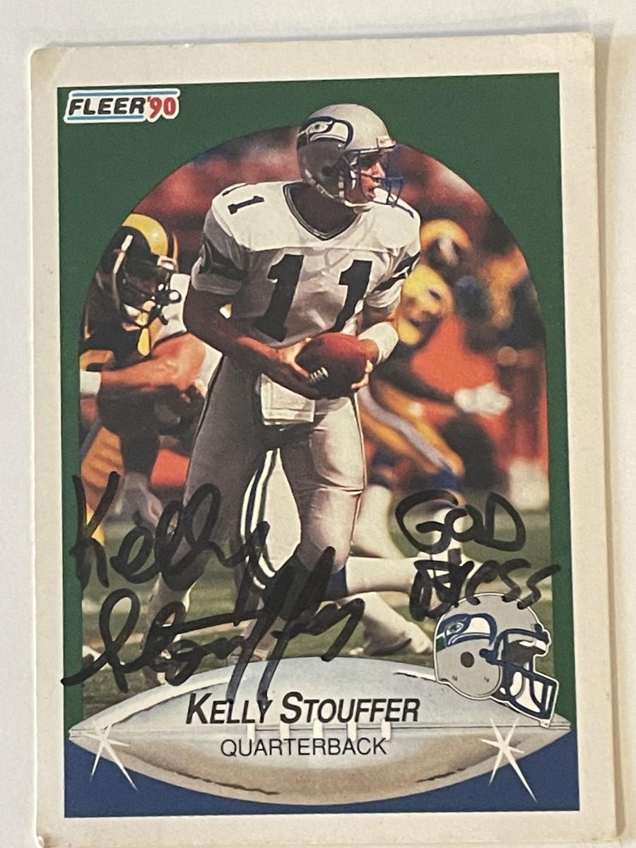 Seattle Seahawks Kelly Stouffer 1990 Fleer #273 signed trading card ...
