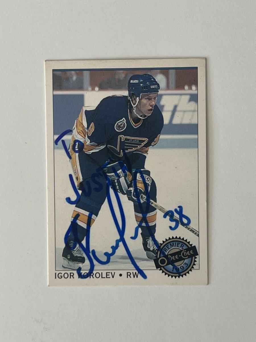 St. Louis Blues Igor Korolev 1993 O-Pee-Chee #53 signed trading card ...